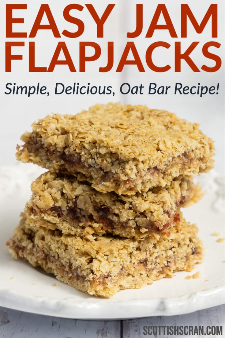 Simple Jam Flapjack Recipe - Scottish Scran
