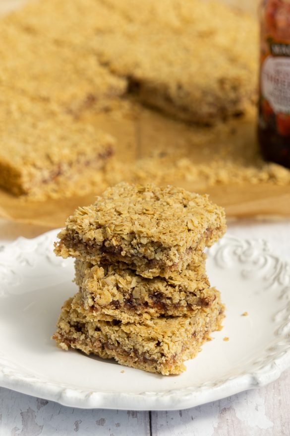 Simple Jam Flapjack Recipe - Scottish Scran