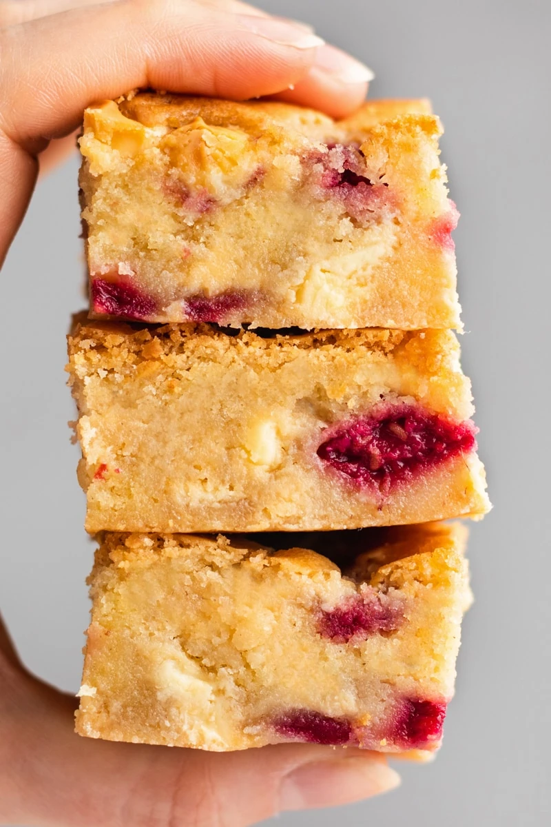 Easy White Chocolate and Raspberry Blondies - Scottish Scran